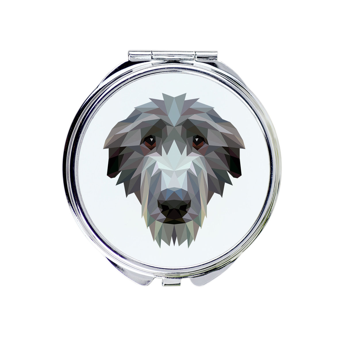Chart szkocki, Deerhound -lusterko ze zdjęciem i napisem geometryczne ...