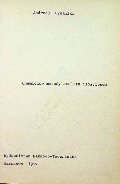 Chemiczne Metody Analizy Ilościowej - W opisie | Książka w Empik