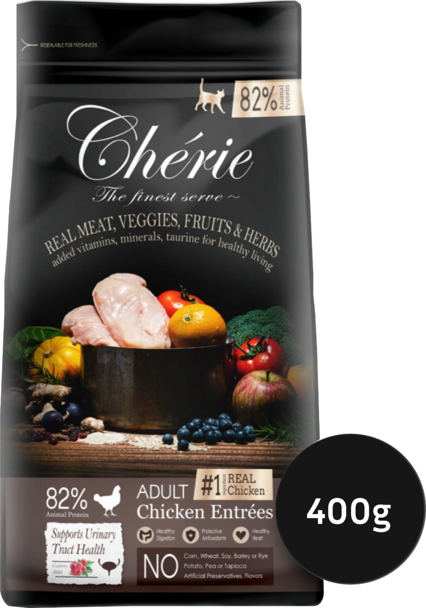 Cherie, sucha karma dla kotów dorosłych z kurczakiem,400g - Cherie | Sklep EMPIK.COM