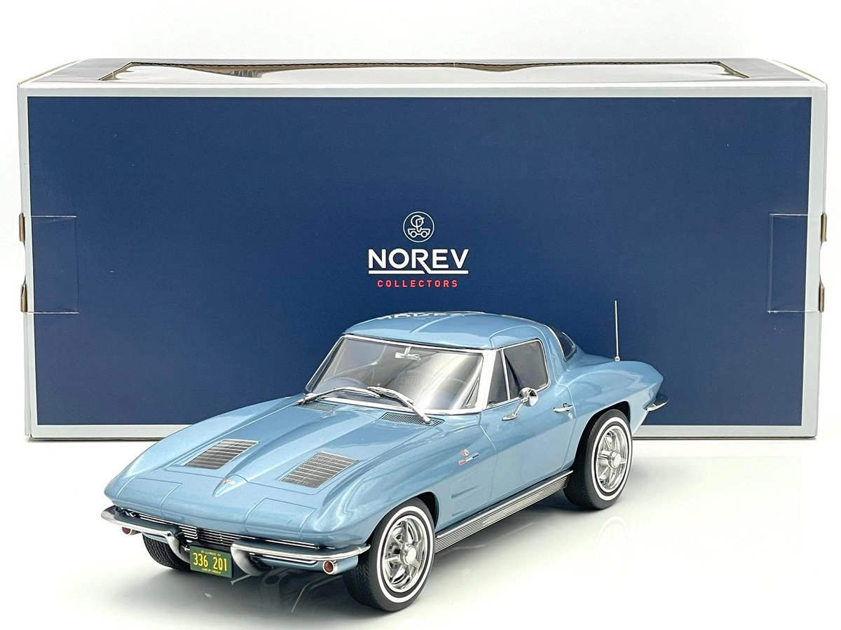 Chevrolet Corvette Sting Ray - 1963, light blue Norev 1:18 - NOREV ...