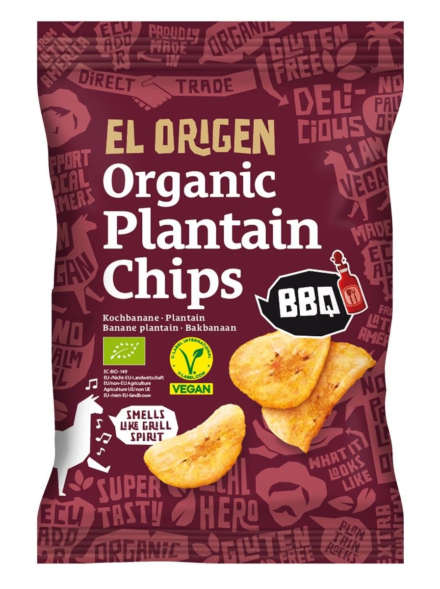 Chipsy Z Plantana Bbq Bezglutenowe Bio 80 G - El Origen - Inna marka ...