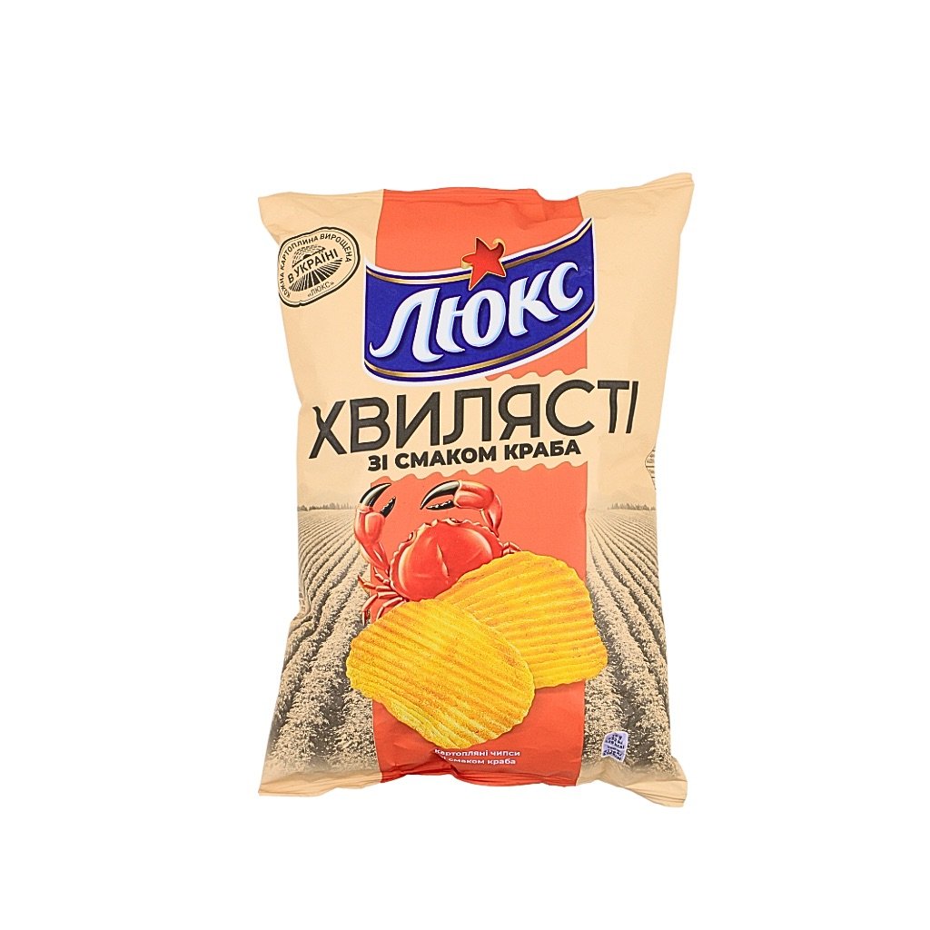 Chipsy ziemniaczane karbowane o smaku kraba "Lyuks" 125g - Inna marka ...