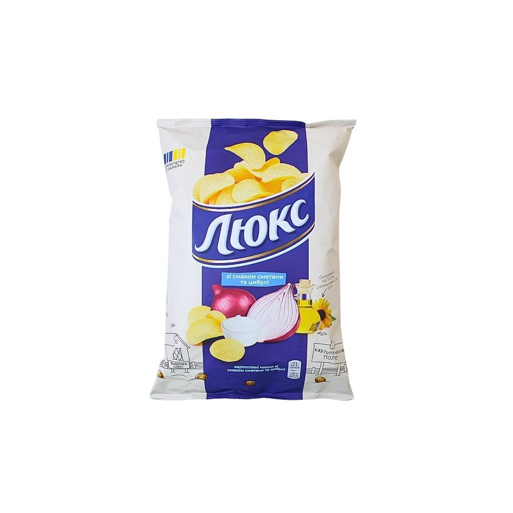 Chipsy ziemniaczane o smaku śmietany i cebuli "Lyuks" 125g - Inna marka ...