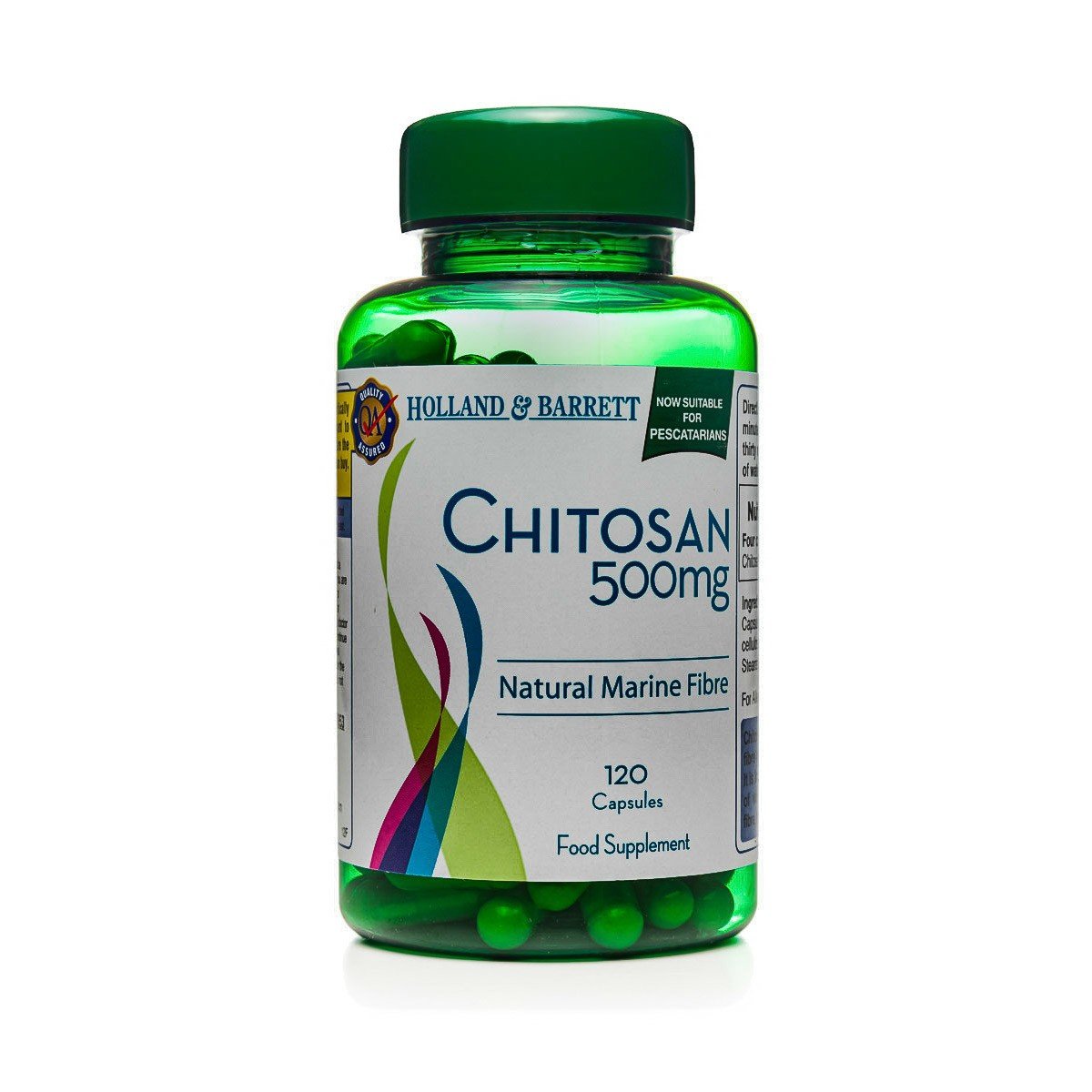 Chitozan dla Pescowegetarian HOLLAND&BERRETT, 500 mg, 120 kapsułek ...