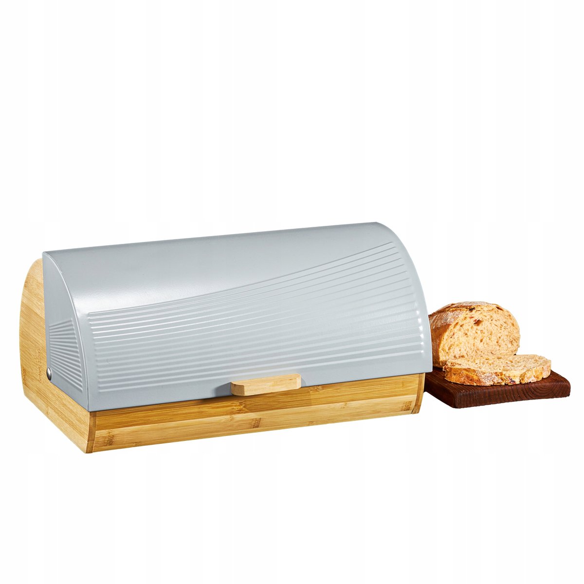 Chlebak bambusowy z pokrywą metalową Natural szary AMBITION - Ambition ...