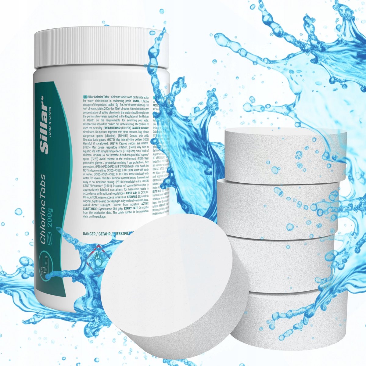 Chlor do basenu 1kg 200g tabletki do jacuzzi chemia basenowa do basenu ...