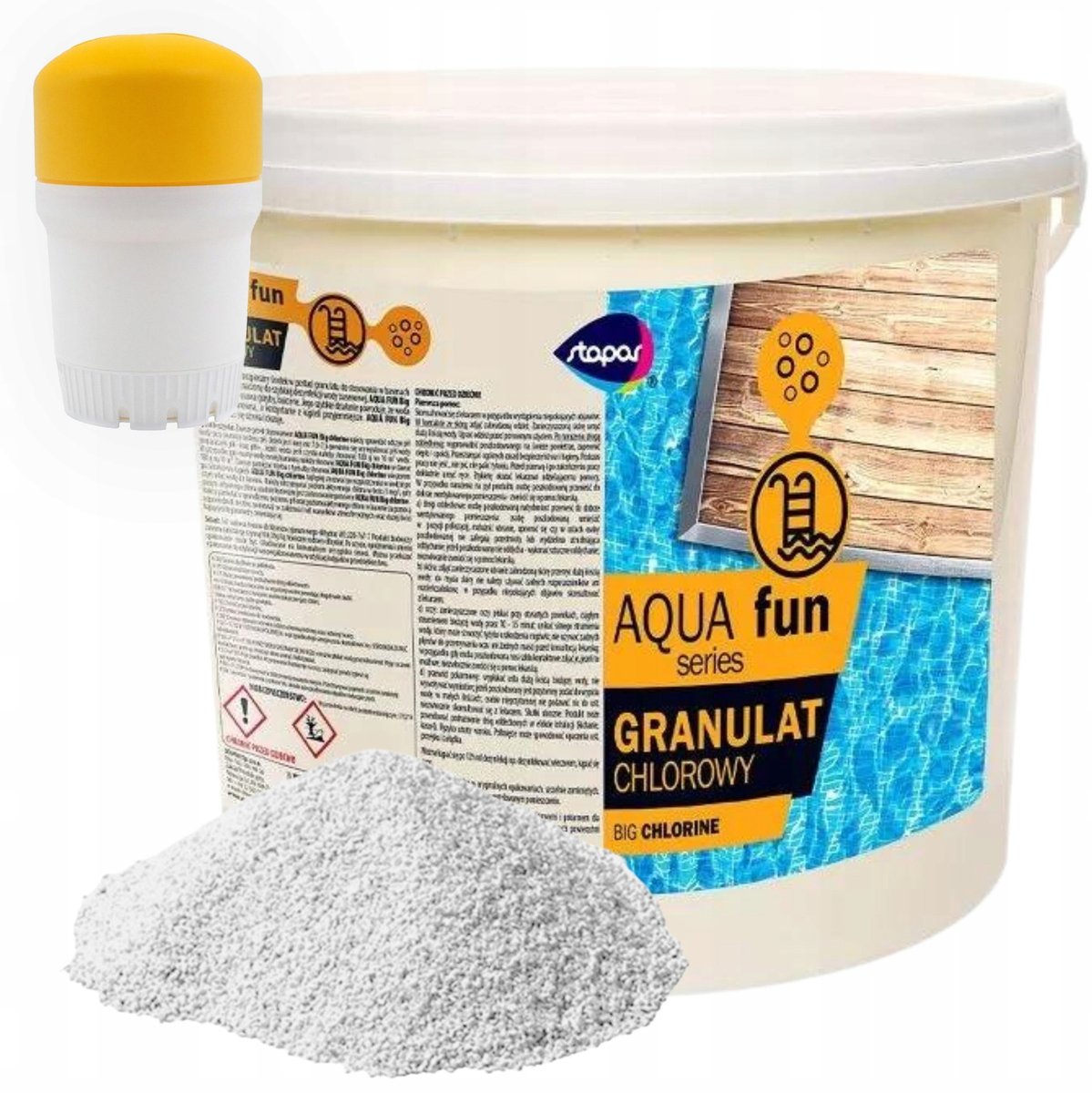 CHLOR SZOK DO DEZYNFEKCJI BASENÓW GRANULAT CHLOROWY 3KG STAPAR BIG ...