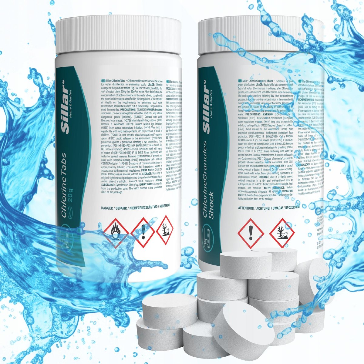 Chlor Tabletki Do Basenu Do 1Kg 20G + Chlor Szok 1Kg Chemia Sillar ...