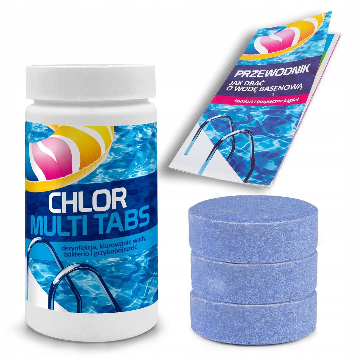 CHLOR W TABLETKACH MULTI TABS GAMIX TABLETKI DO BASENU BLUE WATER 10W1 ...