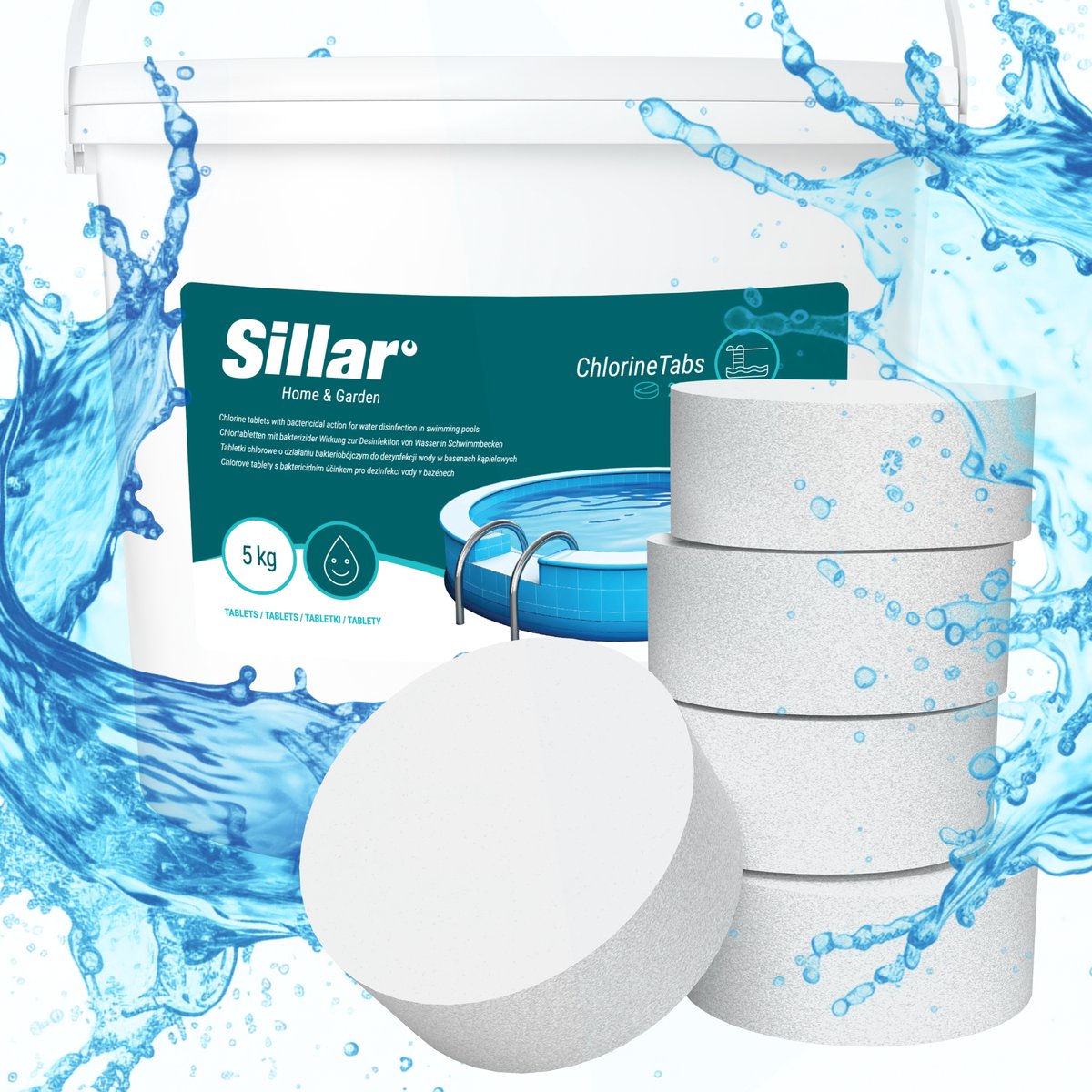 Chlorowe tabletki do basenu 5kg 200g chlor do basenu jacuzzi spa chemia ...