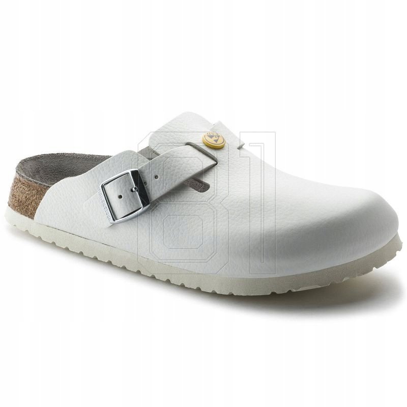 Chodaki męskie Birkenstock Boston ESD White skóra naturalna klapki dla ...