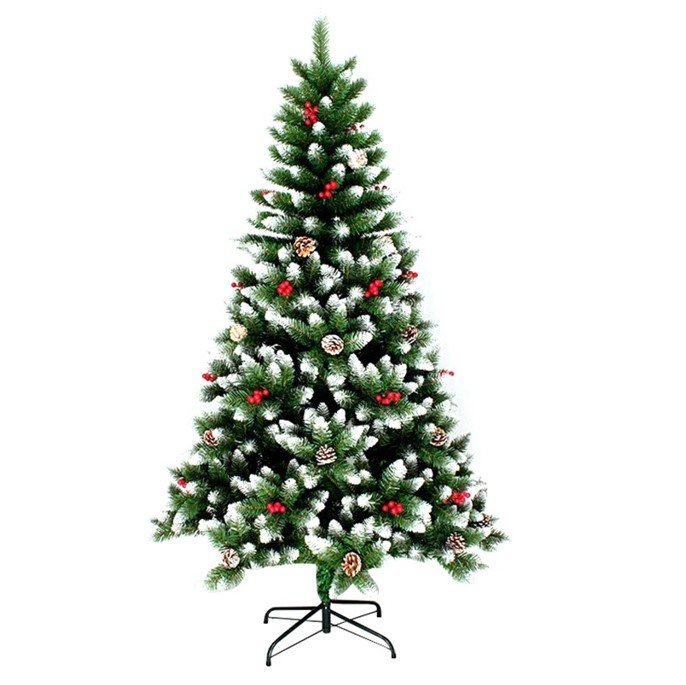 Choinka ośnieżona z jarzębiną StarryLights 210 cm x 95 cm – elegancka ...