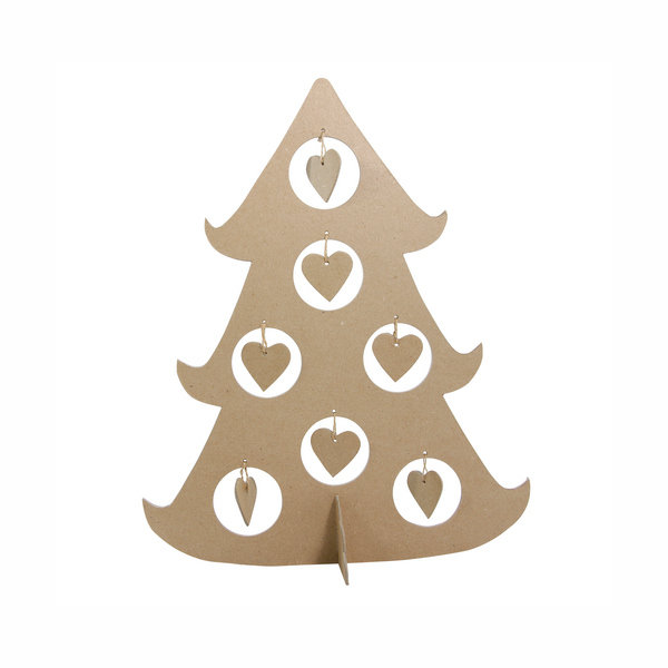 Choinka Płaska Z Bąbkami - Serduszkami 37 X 45,5 X 13 Cm. No015, Decopatch - Inny producent ...