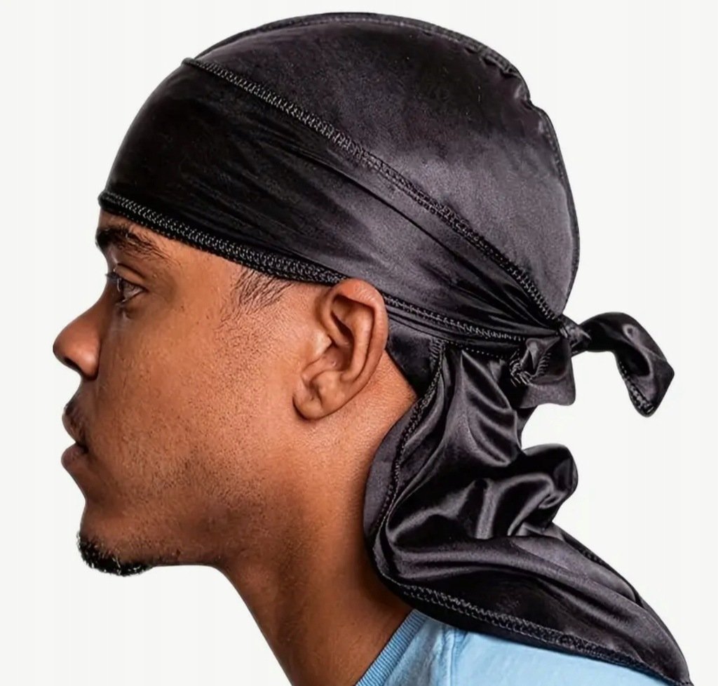 Chusta Durag bandana na głowę męski czarny - Inna marka | Sklep EMPIK.COM