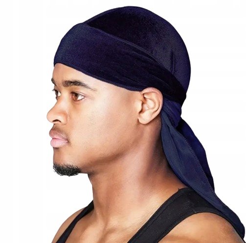 Chusta Na Głowę Bandana Durag Satynowy Premium Granatowy Y2K - Inna ...
