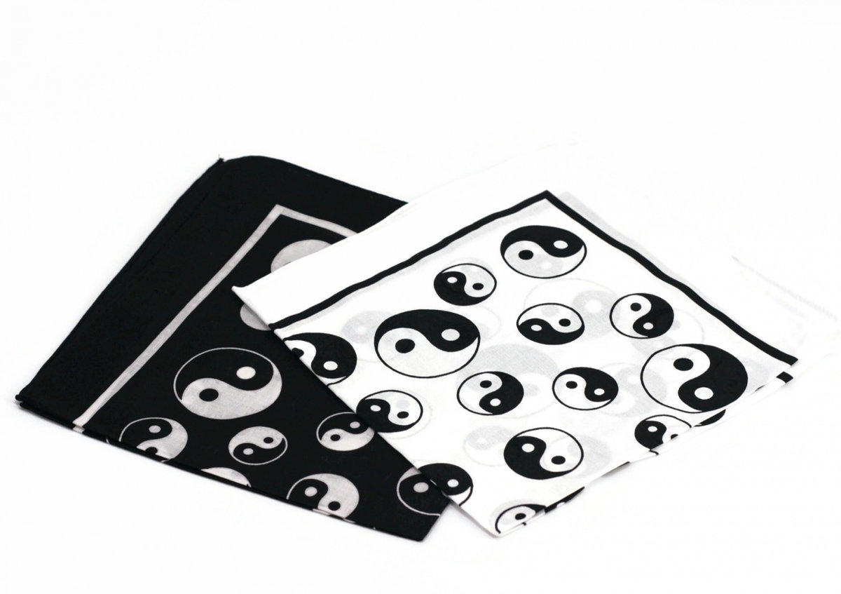 Chustka Bandamka Czarna Chustka Apaszka Yin yang - Clamoty | Sklep ...