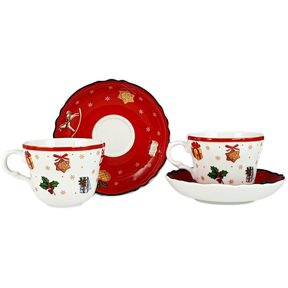 CICHA NOC new zestaw 2 filiżanek ze spodkiem 250 ml red - BOGUCICE ...