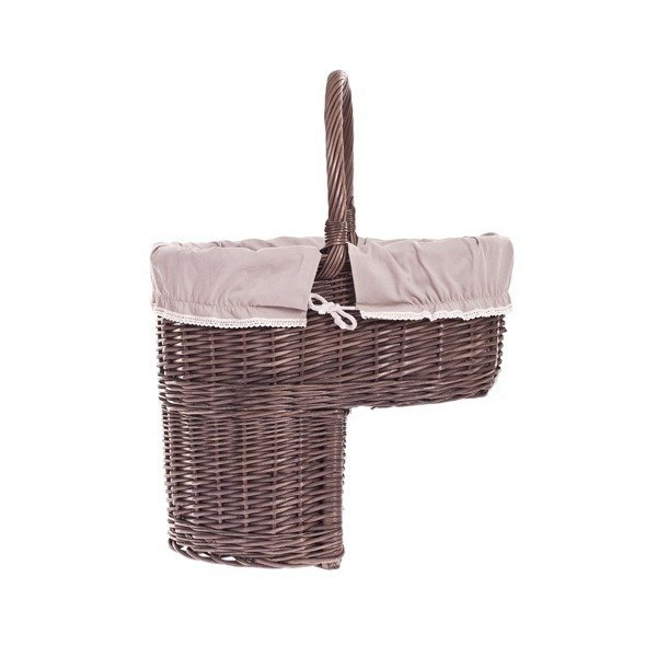 Ciemny KOSZ NA SCHODY ORGANIZER Z OBSZYCIEM 40X30 H36/51 CM - WickerPL ...
