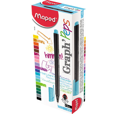 Cienkopis Graph’Peps, błękitny - Maped | Sklep EMPIK.COM