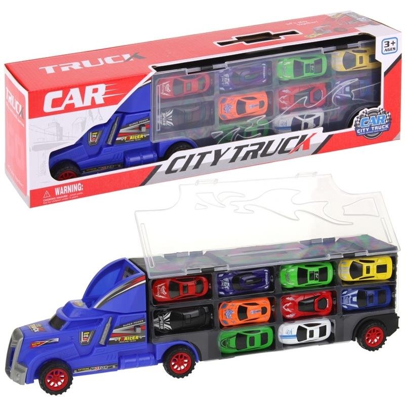 CIĘŻARÓWKA TIR LAWETA Z PRZYCZEPĄ AUTA RESORAKI - Edomowy | Sklep EMPIK.COM