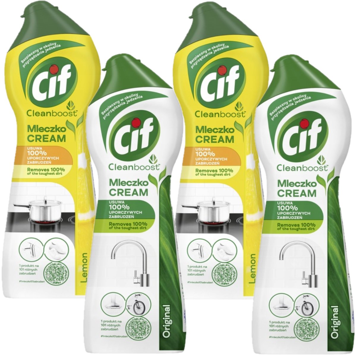 Cif Cream mleczko z Mikrokryształkami dwa rodzaje 4x300g - Unilever | Sklep EMPIK.COM