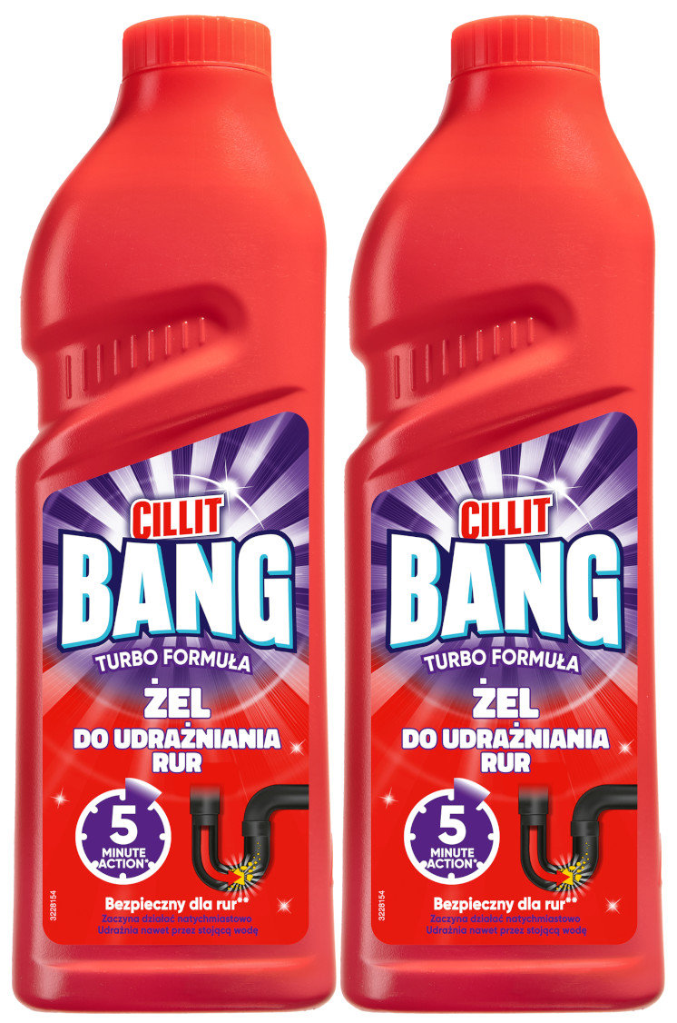Cillit Bang Turbo Żel do udrażniania rur 2 x 1000 ml - Reckitt ...