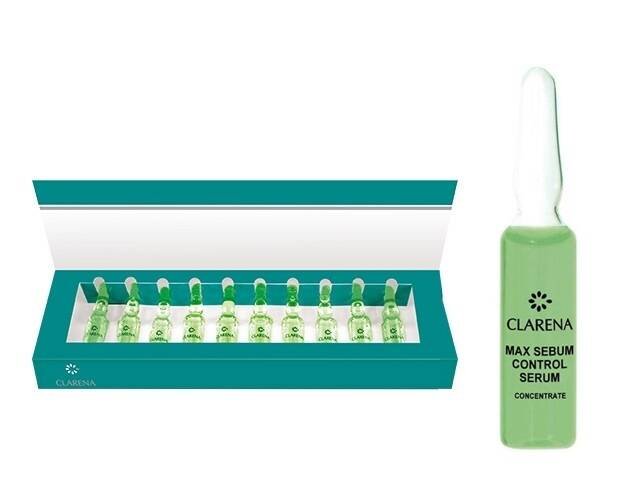 Clarena Max Sebum Control Serum, Ampułki do cery Mieszanej, Trądzikowej, Tłustej, 10x 3ml ...