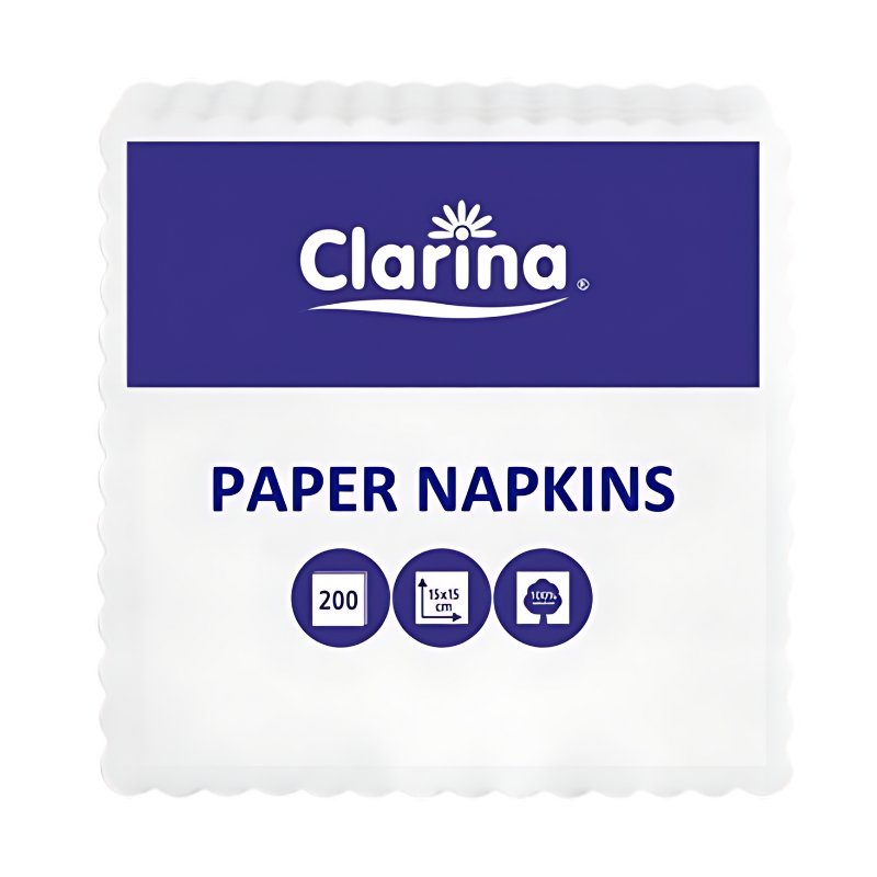 Clarina Serwetka Ząbkowana Biała 15 x 15CM 200 Sztuk - Kuchcik | Sklep ...