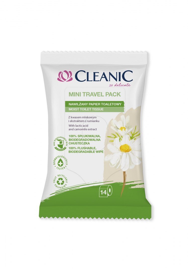 Cleanic Mini Travel Pack Nawilżany Papier toaletowy - wersja podróżna ...