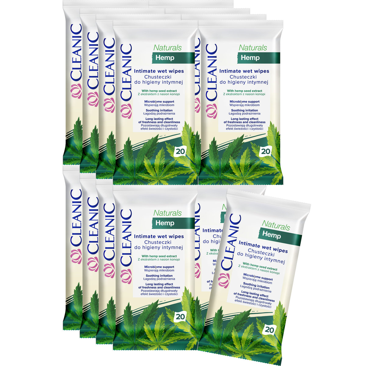 Cleanic Naturals Hemp Chusteczki do Higieny Intymnej 20 szt. | Sklep ...