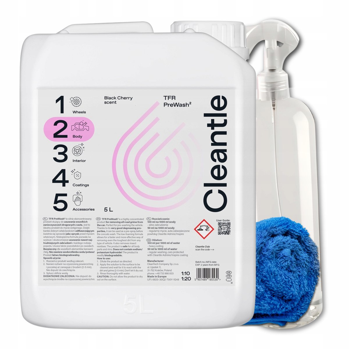 CLEANTLE Traffic Film Remover TFR2 5000ml mocny wydajny koncentrat prewash - Inna marka ...