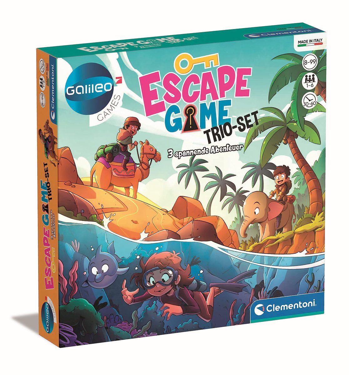 Clementoni Galileo Escape Games 59353 Zestaw 3 przygód na łonie natury ...