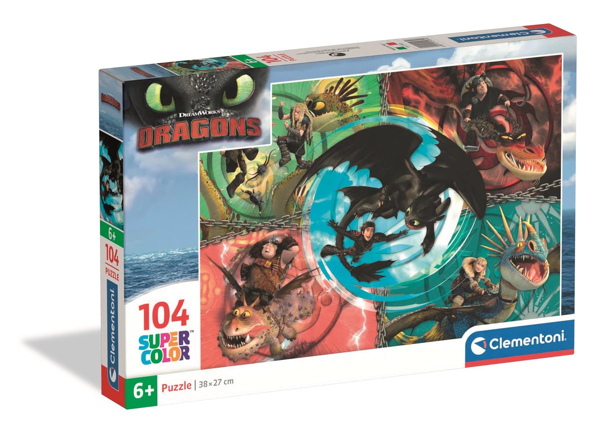 Clementoni, puzzle 104 super kolor how to train your dragon 25035 - Clementoni | Sklep EMPIK.COM