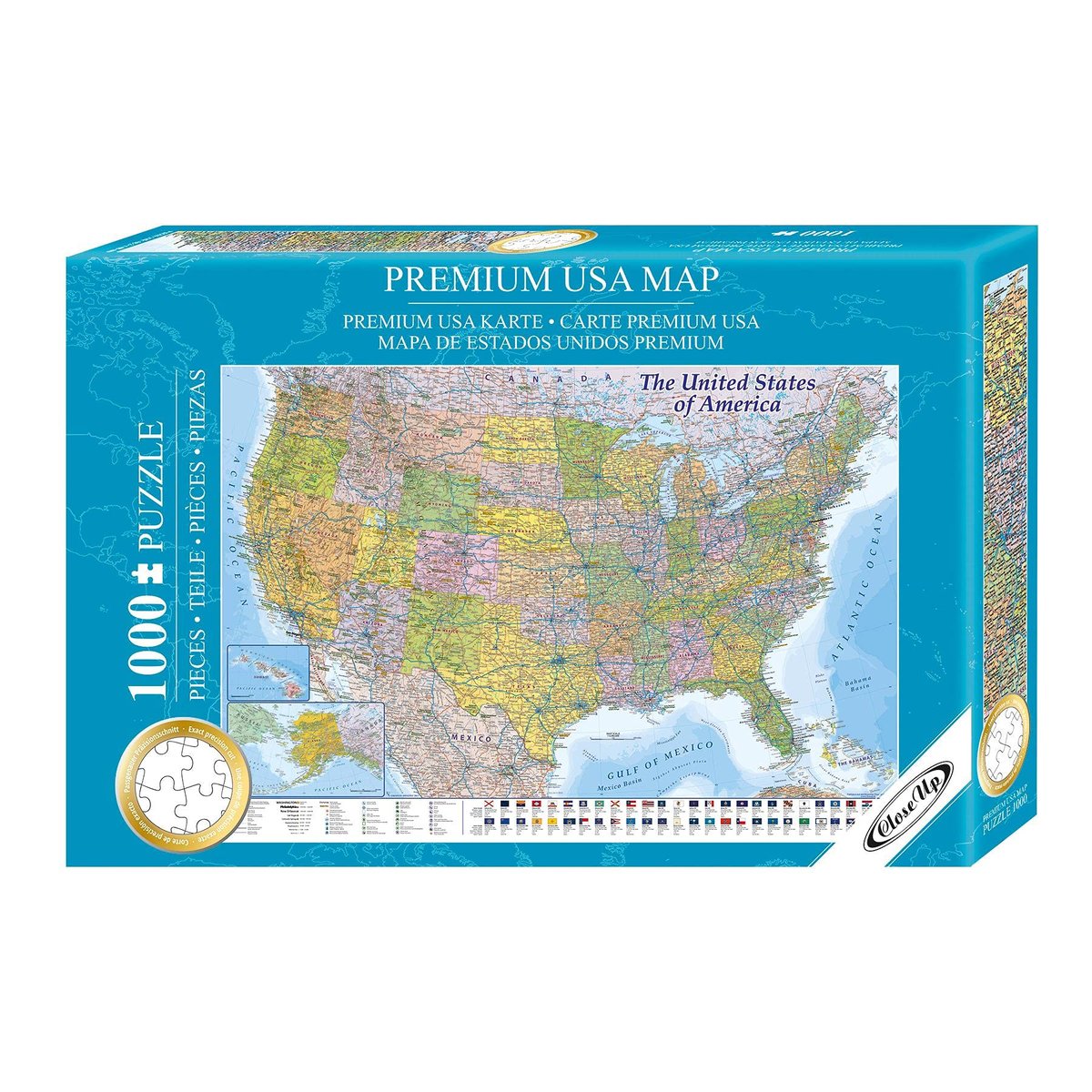 Close Up Maps in Minutes Puzzle, 1000 elementów, mapa USA, Ameryki, 68 ...