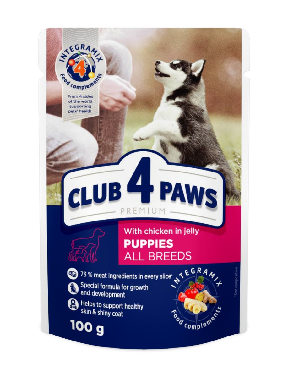 CLUB 4 ŁAPY sasz PIES 100g SZCZENIĘTA Kurczak w galaretce dla ...