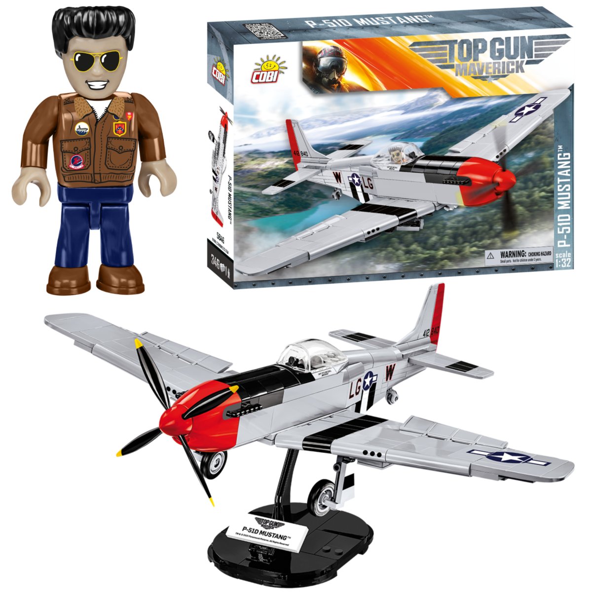 Cobi, klocki, Samolot P-51D Mustang Top Gun Maverick, 5846 - COBI ...