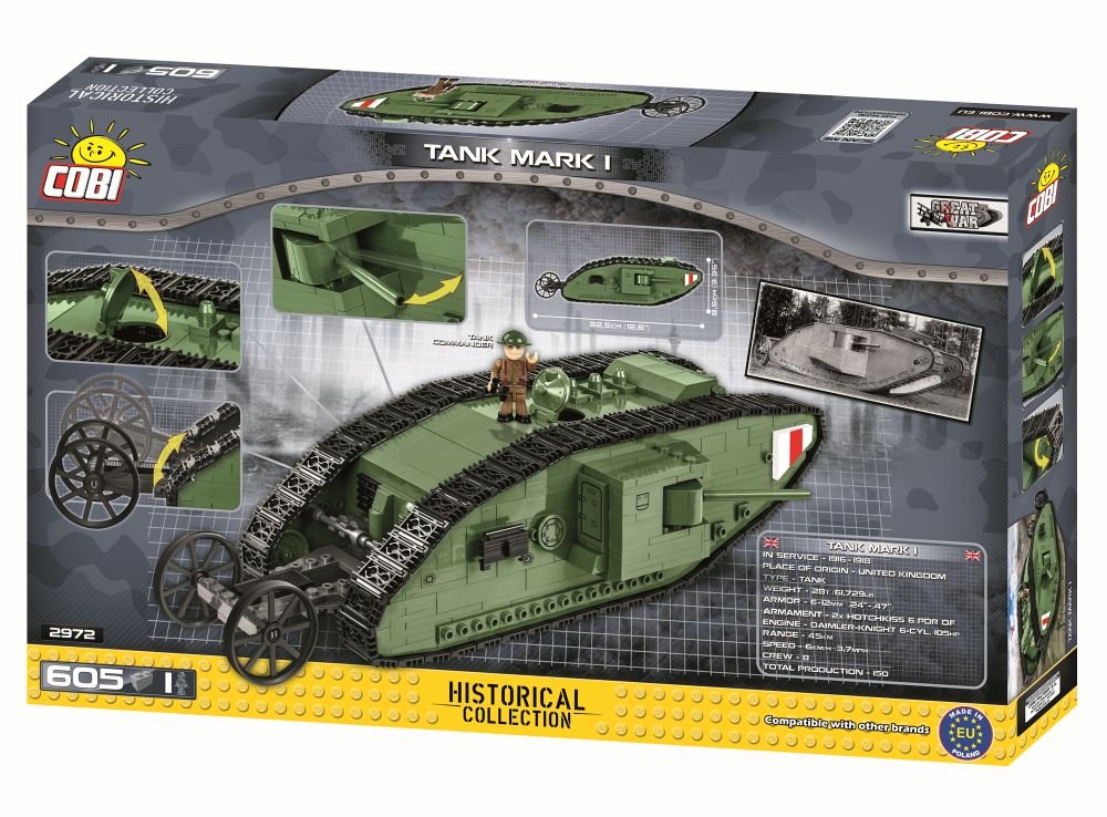 Cobi Small Army, klocki czołg Tank Mark I, COBI-2972 - Small Army ...
