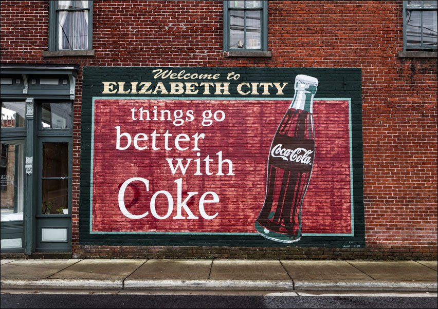 Coca-Cola mural that doubles as a welcome sign in Elizabeth City, North ...