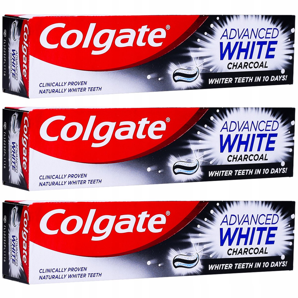 Colgate, Advanced White, Aktywny Węgiel, Pasta Do Zębów, 3X100Ml ...