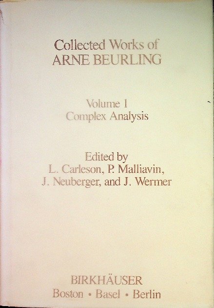 Collected works of arne beurling volume 1 - Opracowanie zbiorowe ...