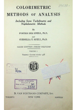 Colorimetric methods of analysis - | Książka w Empik