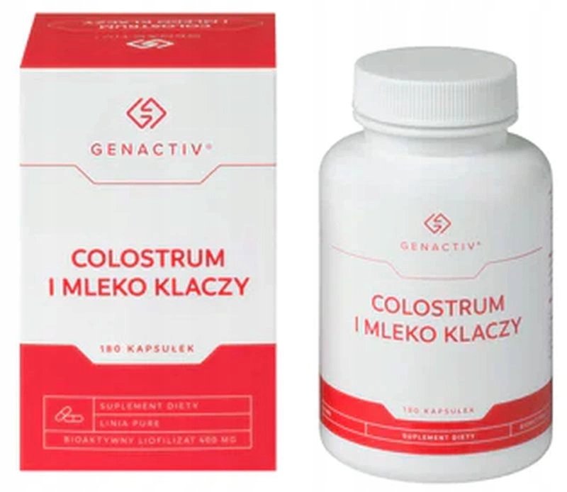 COLOSTRUM I MLEKO KLACZY GENACTIV, kapsułki 180 szt. 400 mg | Sklep ...