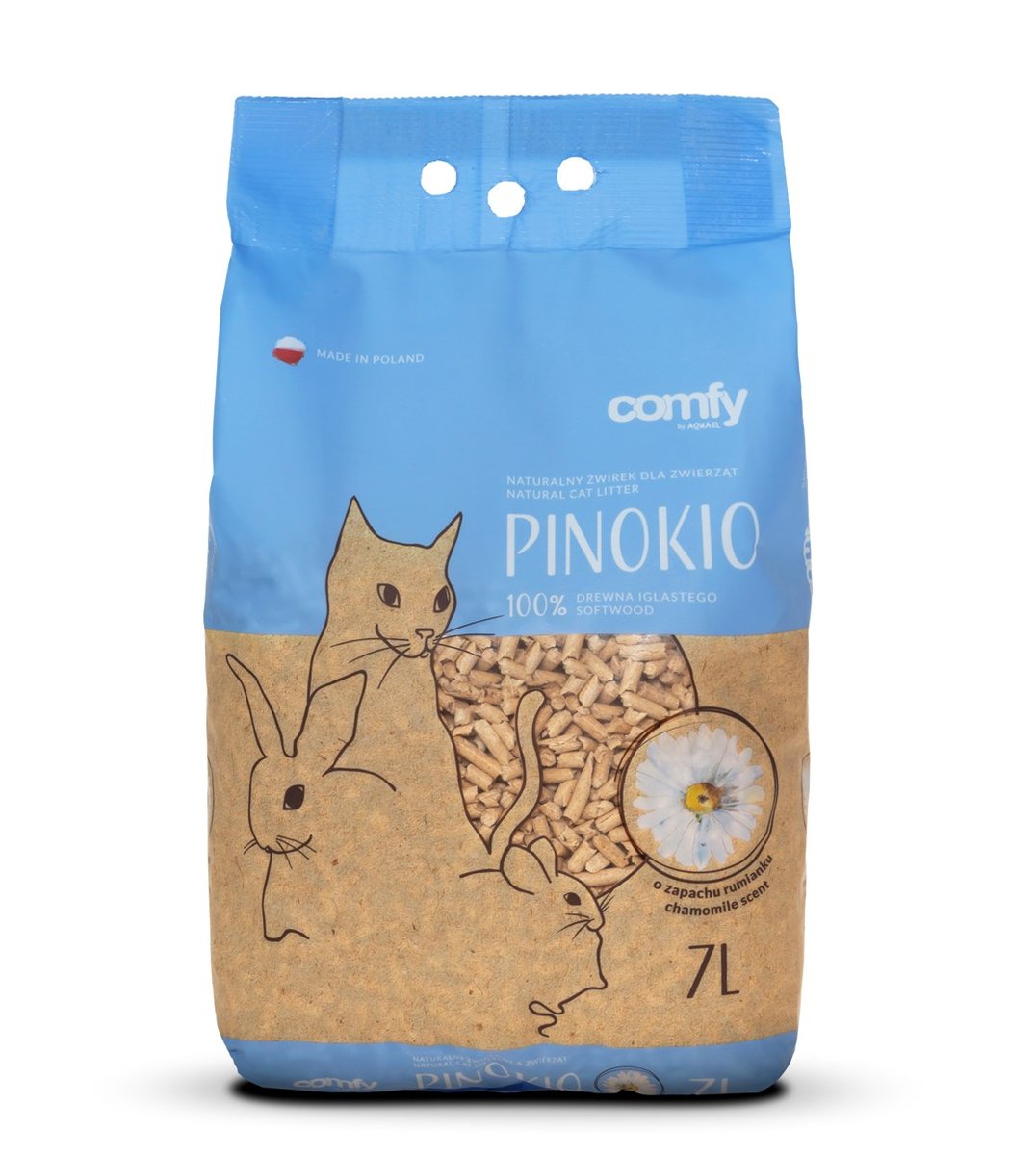 Comfy, Żwirek dla kotów Pinokio Drewniany Rumianek 7L - Comfy | Sklep ...