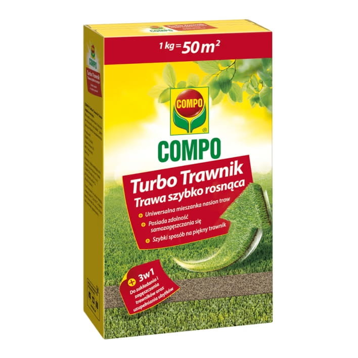 Compo Nawóz Turbo Trawa szybko rosnąca 1kg - Compo | Sklep EMPIK.COM