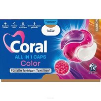 CORAL ALL IN ONE CAPS COLOR KAPSUŁKI DO PRANIA KOLORÓW 15szt - Coral ...
