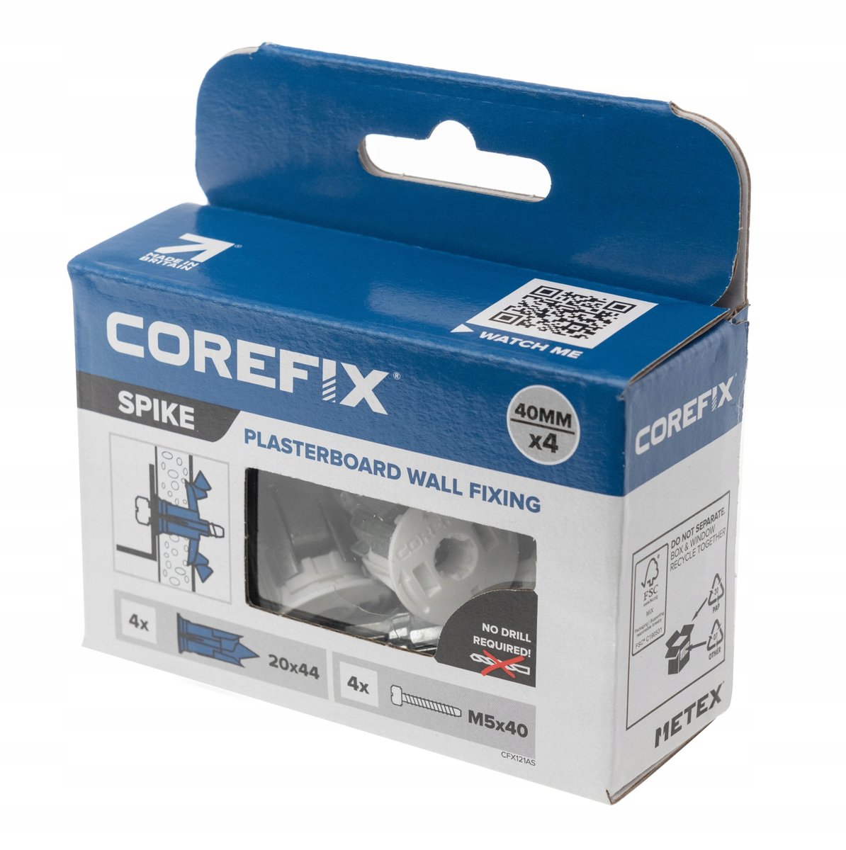 COREFIX SPIKE Kolcowy Uniwersalny zestaw do Płyt Gipsowych 40mm 4szt ...