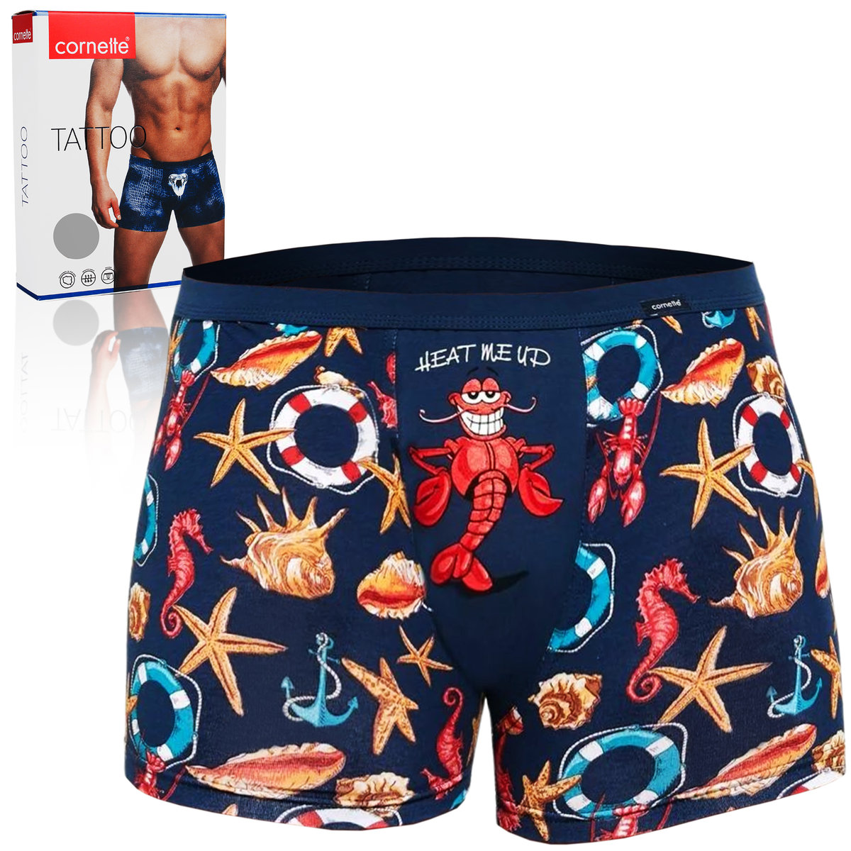 CORNETTE Bokserki Męskie TATTOO 280/208 LOBSTER Rozmiar M - CORNETTE ...