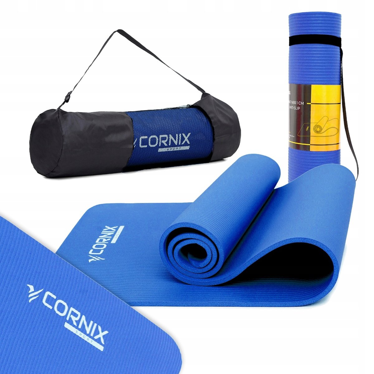 CORNIX MATA DO ĆWICZEŃ JOGI FITNESS PILATES ANTYPOŚLIZGOWA NBR 1cm ...