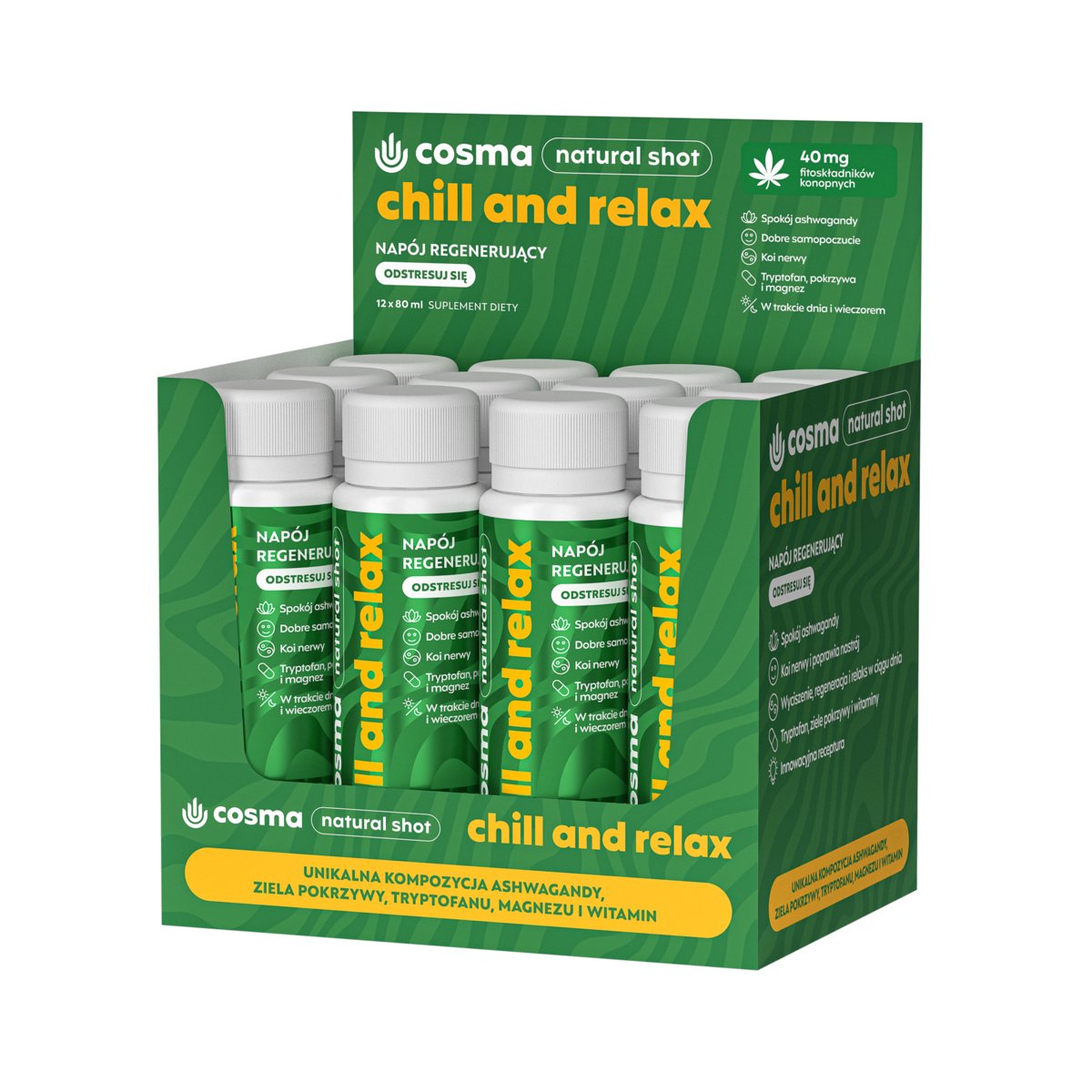 Cosma Cannabis Naturalny shot Chill and Relax 12 szt. | Sklep EMPIK.COM