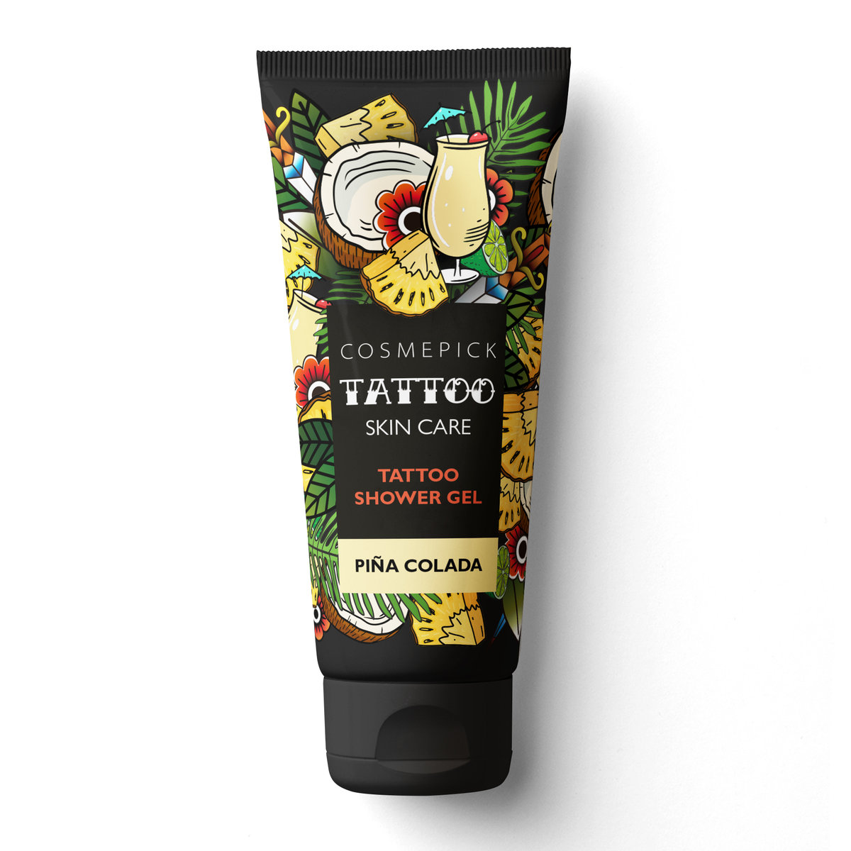 Cosmepick, Tattoo Shower Pina Colada Gel, Żel Pod Prysznic Do Skóry Z Tatuażami, Pina Colada ...